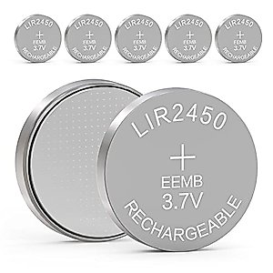 EEMB 5PCS LIR2450 Rechargeable Battery 3.7V Lithium-ion Coin Button Cell Batteries 120mAh
