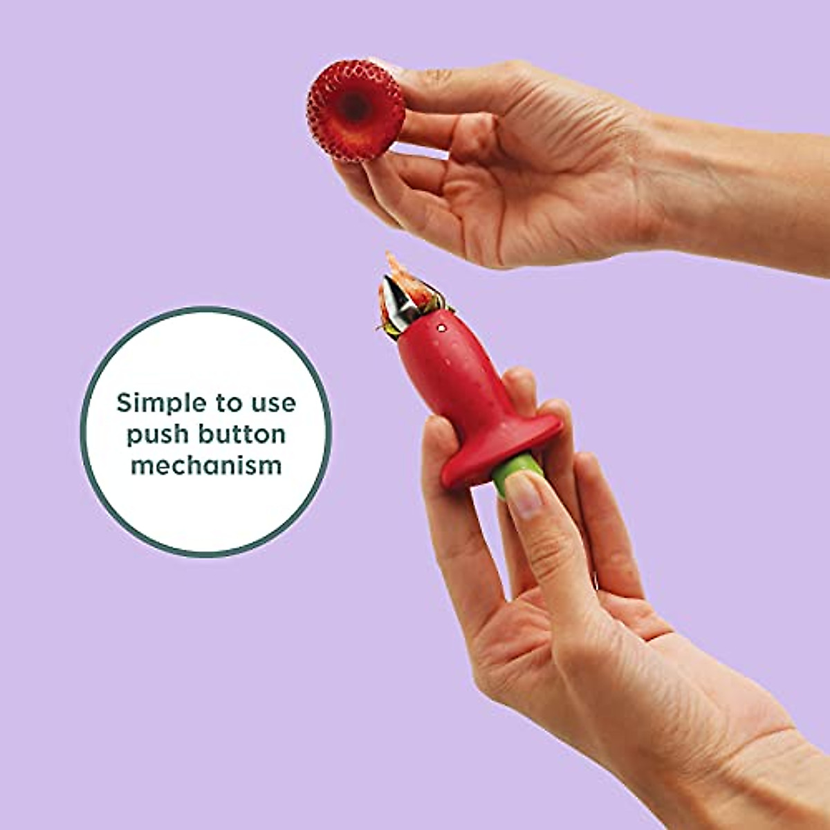 Chef'n Original Stem Gem Strawberry Huller, Red/Green -