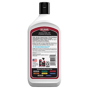 Weiman Non-Abrasive, No Scratch Induction Glass Ceramic Stove Cooktop Heavy Duty Cleaner and Polish, 20 Ounce