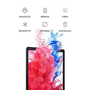 10.1 inch Tablet, Android 11.0, 3GB RAM, 32GB ROM, MAGCH Android Tablet with Quad-Core Processor, Up to 1.8Ghz, 8MP Rear Camera, HD IPS Display, 5000mAh Battery, Wi-Fi, Bluetooth 4.2, Metal Body, Grey