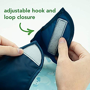 green sprouts Easy-wear Long Sleeve Bib | Waterproof Protection | Flipped Pocket, Soft Material, Easy Clean Smock