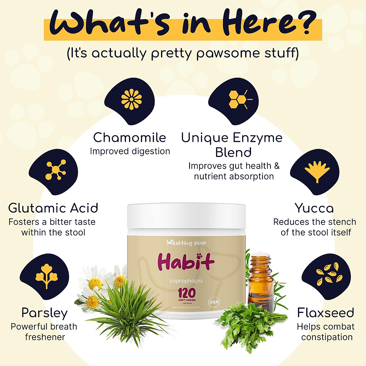 Stop Poop Eating for Dogs 120 Soft Chews - Dog No Scoot Coprophagia Stool Eating Deterrent with Bad Breath Remover and Digestive Enzymes for Gut Health and Nutrient Absorption