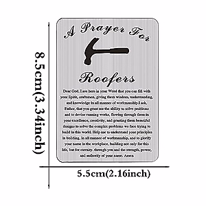 KEYCHIN Roofer's Prayer Wallet Insert Card Roofing Contractor Gifts Roof Installation Jewelr Roofer Gifts For Dad Builder Carpenter (Roofer Card)