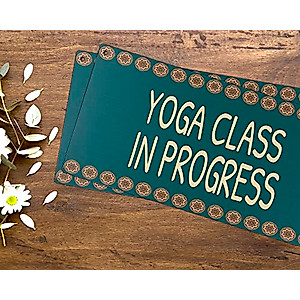 Class in Session Door Sign Yoga Class in Progress Wood Signs Yoga Teacher Gifts Yoga Room Decor 6X12 inches