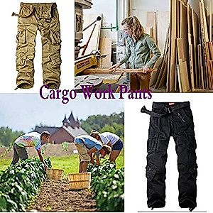 Women's Cotton Casual Military Army Cargo Combat Work Pants with 8 Pocket Black US 10