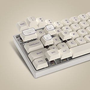 dagaladoo Retro Double Shot PBT keycaps Set Japanese Style Beige Custom Keycaps Dye-Sub XDA Profile keycaps Keyboard for Gateron MX Switches Mechanical Keyboard (134keys)