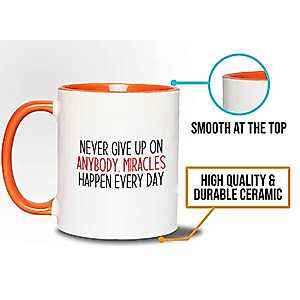 Bubble Hugs Nurse 2Tone Orange Mug 11oz - Never give up - Labor Clinical Certified Nursing Assistant Surgical Emergency Oncology Practitioner