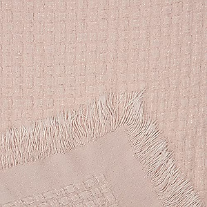 Chanasya Textured Waffle Acrylic Throw Blanket with Tassels - Lightweight and Super Soft Modern Woven Blanket for Couch, Home, Living Room, and Bedroom Décor(50x65 Inches) Blanket