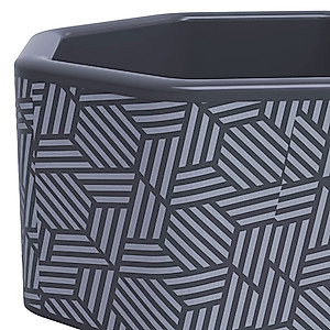 JLeisure Avenli 940L 67 Inch 5 Person Inflatable Hexagon Hot Tub Victory Spa, Stylish Inflatable Hot Tub Perfect for Relaxation, Gray