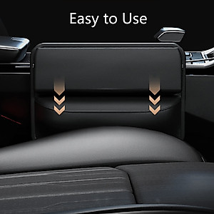 MDee Car Seat Gap Filler, Universal Fit Car Seat Gap Organizer, Premium Leather Car Seat Storage Box, Adjustable Stop Car Seat Organizer Drop and Storage Front Seat for Phones, Cards, Keys