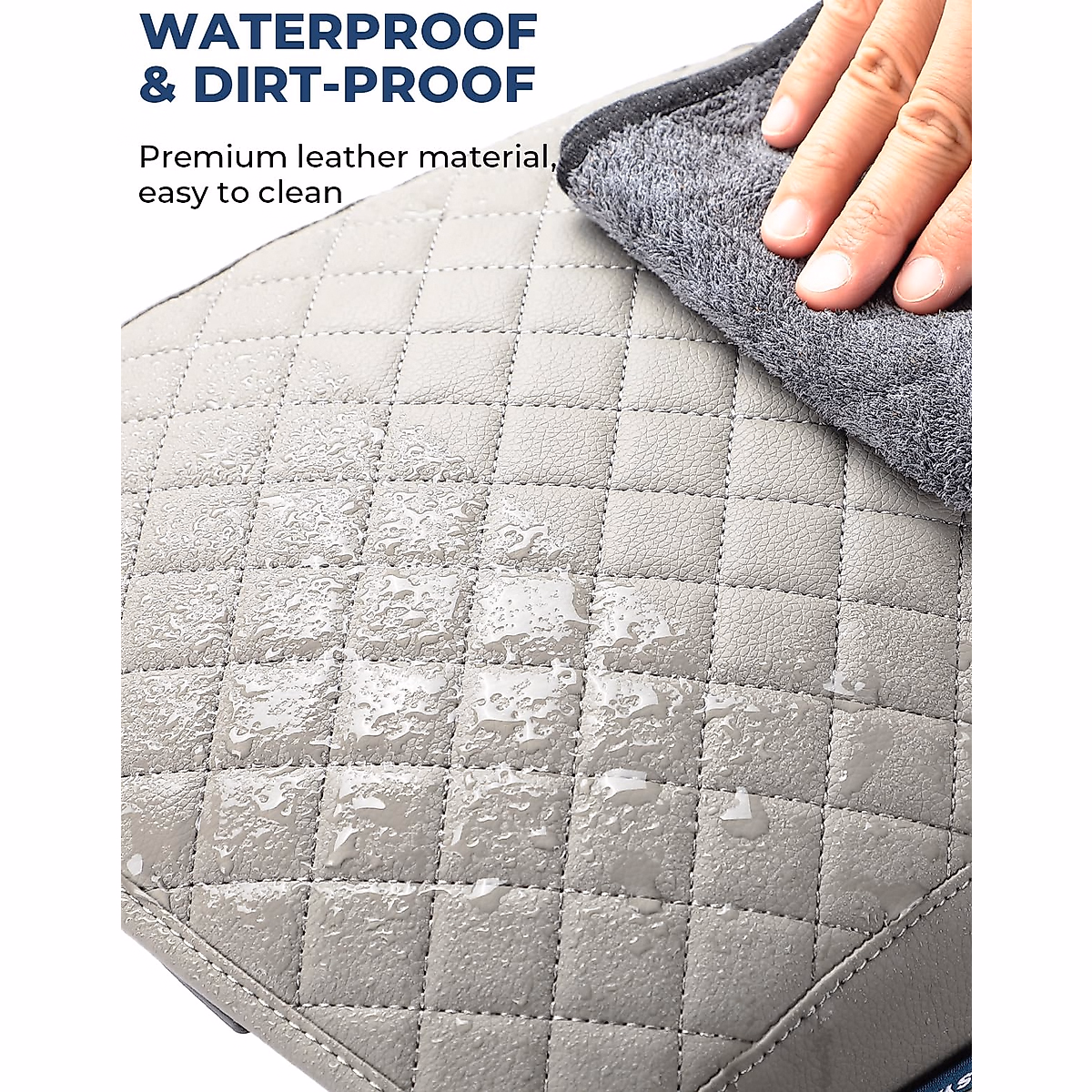 ISSYAUTO Center Console Cover Compatible with 2009-2015 Pilot, Leather Armrest lid Cover Arm Rest Covering for Car, Well-Make Durable Middle Console Cover Armrest Box Protective Cover, Gray