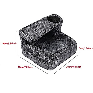 Flushbay Turtle Basking Platform Tortoise Resting Rock Climbing Rock Resin Aquarium Landscape Rock Decoration Reptile Habitat Ornament for Turtle, Newt, Frog, Lizard, Bearded Dragons