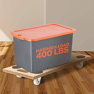 Factorduty Pack of 2 23 X 12 Rectangle Wood Platform Dolly Dollies Furniture Dolly Mover Carrier Dolly Cart 400-LB Load Rating 2 Inch Wheel