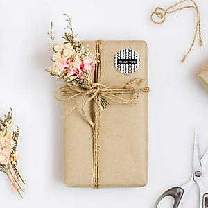 POTTIIS 500PCS 1.5 inch Black and White Patterned Thank You Stickers,8 Different Design Thank You Designs for Business Packaging,Thank You Labels for Gifts Bags,Boxes and Envelope Sealing