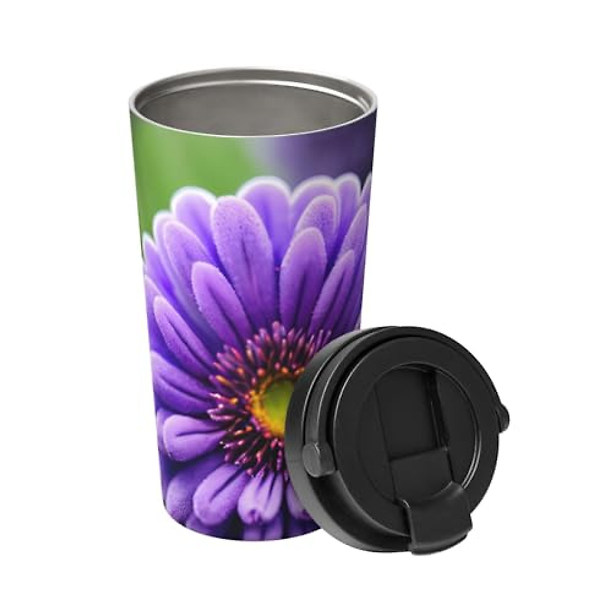 WANGXUEE Purple Lavender flower Print 500ml Stainless Steel Travel Tumbler Double Wall Vacuum Insulated Coffee Mug