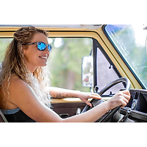 Wiley X Ovation Captivate Polarized Sunglasses, Safety Glasses for Men and Women, UV Eye Protection for Shooting, Fishing, Biking, and Extreme Sports, Matte Slate Frames, Blue Mirror Tinted Lenses