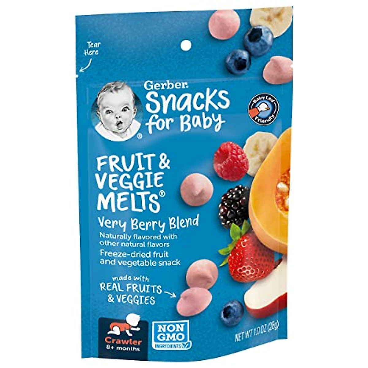 Gerber Snacks for Baby Fruit & Veggie Melts, Very Berry Blend, 1 Ounce (Pack of 7)