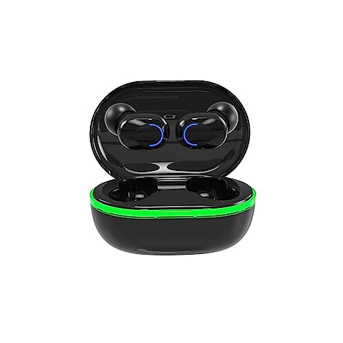 Qiopertar Wireless Earbuds Bluetooth 5.3 in Ear Light-Weight Headphones Built-in Microphone IPX4 Waterproof Immersive Premium Sound Headset with Charging Case Black
