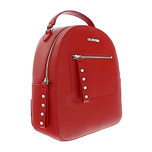 Love Moschino Red Stiched Signature Medium Backpack for womens