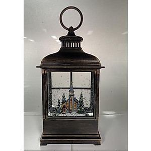 Christmas Snow Globes Church Nativity Bronze