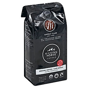 Kicking Horse Coffee, Grizzly Claw, Dark Roast, Ground, 10 oz - Certified Organic, Fairtrade, Kosher Coffee