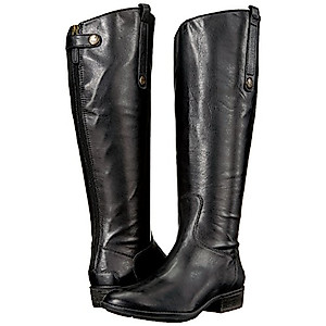 Sam Edelman Women's Penny Classic Equestrian Boot, Black Leather, 9 Medium US