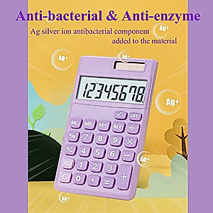Basic Calculator, Desktop Cute Pocket Size Mini Calculators for School, Office, Home (Purple)