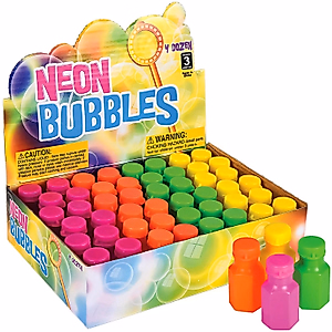 Rhode Island Novelty 1.75 Inch Neon Bubble Bottles, Pack of 48