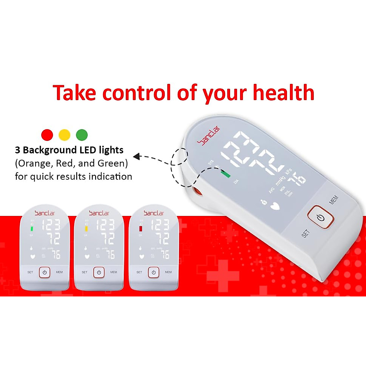 Upper Arm Blood Pressure Monitor - BANCLAR - Digital BP Machine with Adjustable Automatic Inflating BP Cuff - Blood Pressure Monitor for Home Use - sphygmomanometer - Blood Pressure - BPM