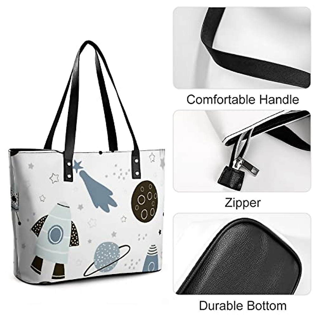 Womens Handbag Star Rocket Leather Tote Bag Top Handle Satchel Bags For Lady