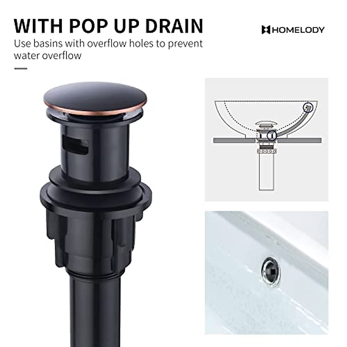 Bathroom Faucet, HOMELODY 2 Handles Bathroom Faucet Chrome, 8 inch Widespread Faucet for Bathroom Sink, 3 Hole Bathroom Sink Faucet Bath Sink Faucet with Pop Up Drain