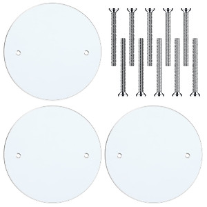 Metal Ceiling Blank Up Cover 5 Inch White Round Ceiling Cover Plate with 10 Mounting Screws to Cover Round/Octagon Box Openings in Ceilings or Walls (3 Pack, 3.5 Inch Holes Spaced)