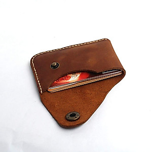 Handmade Minimalist Card Case Wallet for Men & Women Front Pocket slim wallet leather business card holder credit card holder for women men