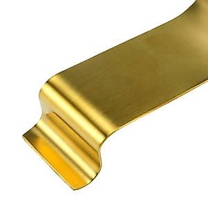 Curqia 1 Pack Brushed Gold Spoon Rest Modern Stainless Steel Spoon Rest Large Spatula Holder for Kitchen Countertop, 10×4 Inches