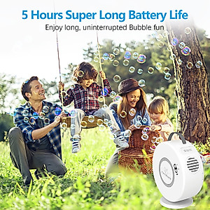 Bubble Machine for Kids Toddlers,Automatic Bubble Blower Rechargeable, 90° 360° Auto Rotatable Portable Bubble Maker Electric Bubbles Toy for 3 4 5 Year Old, Outdoor Wedding Party Birthday Gifts