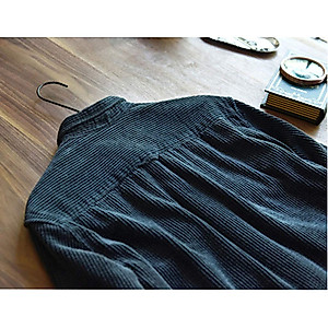 Men's Corduroy Shirt Long Sleeve Turn-Down Collar T-Shirt Top Casual Winter Lapel Chest Pocket Button Blouse M-3XL