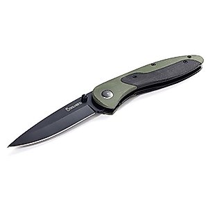 COOL HAND 6001GB-BS 3'' 440SS Steel Blade G10 Handle Liner Lock Pocket Knife, Black