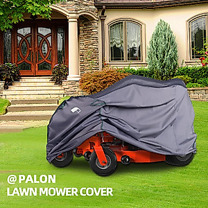 PALON Riding Lawn Mower Cover, Riding Lawn Mower Cover 46 inch Deck, Heavy Duty Riding Mower Cover 72 x 55 x 46 inch, Waterproof and Sun Protection, Garden Tractor Cover with Storage Bag