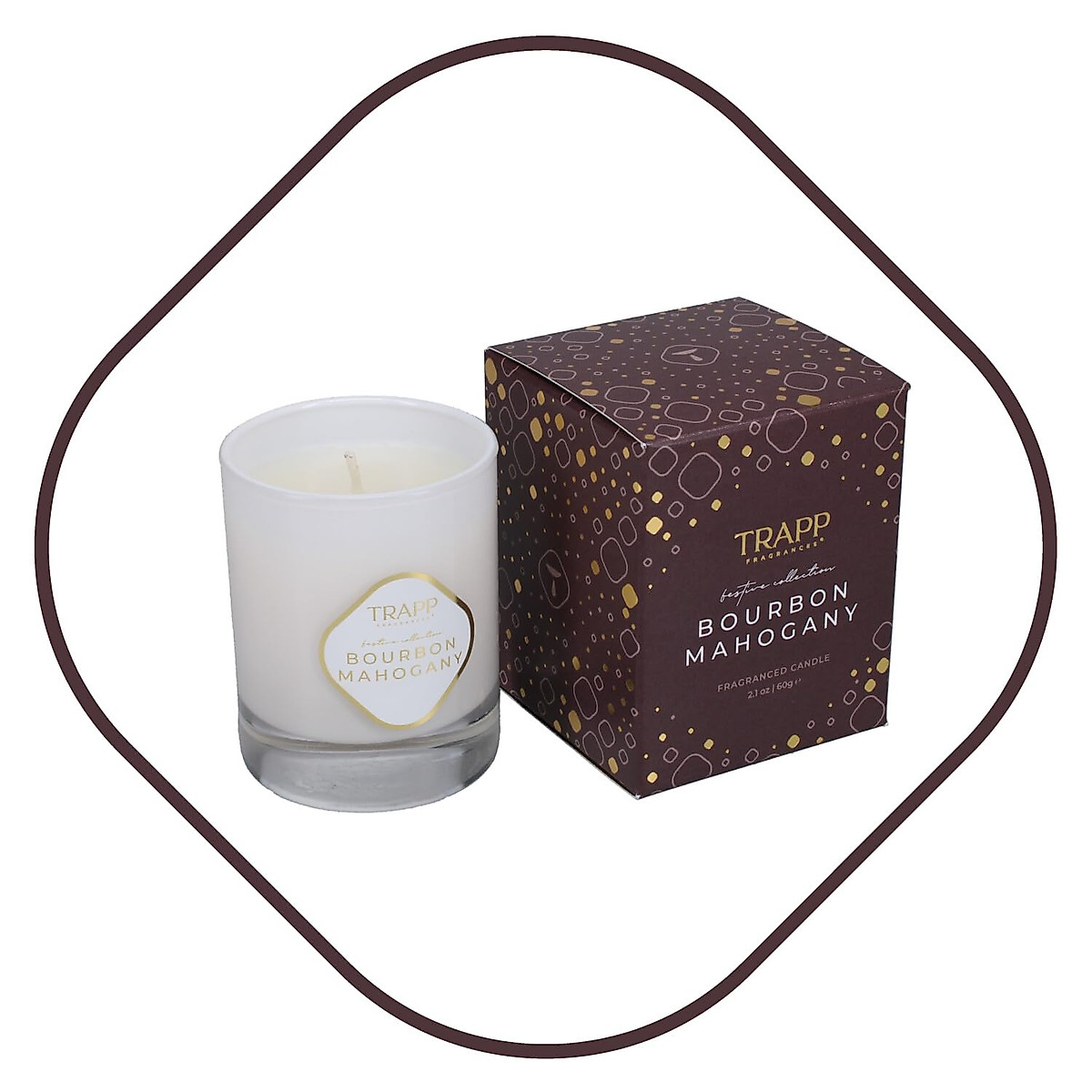Trapp No. 97 - Bourbon Mahogany - 2.1 oz. Poured Votive Candle - Aromatic Home Fragrance with Seasonal Scent of Charred White Oak, Spanish Saffron, & Black Mahogany Notes - Soy Wax Blend