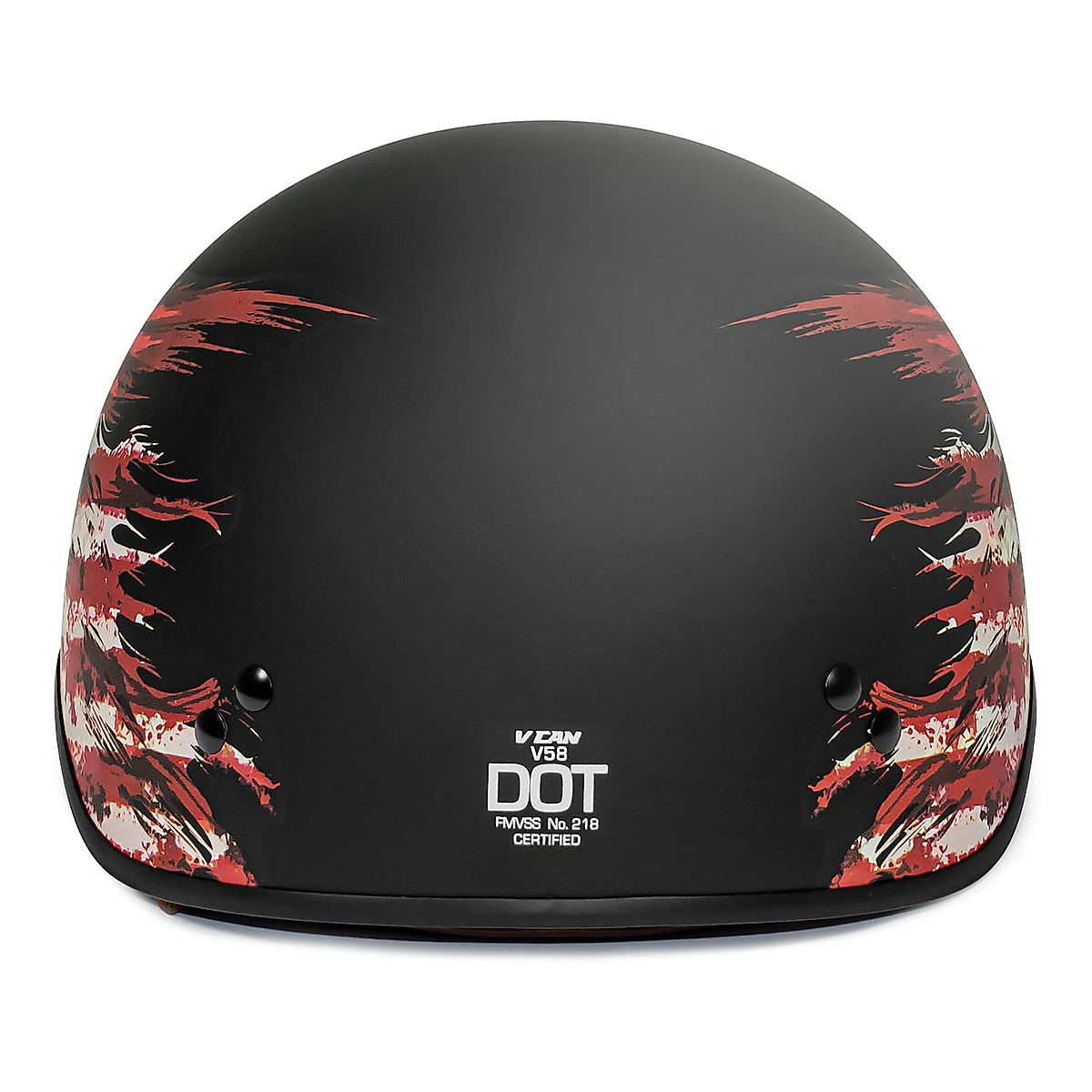 VCAN Cruiser Half Face Motorcycle Helmet with Drop-Down Sun Visor, Removable Peak and Quick Release Buckle