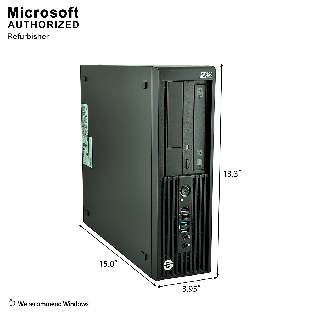 HP Z230 SFF Desktop Computer PC, Intel Core i3-4130 3.4GHz, 32G DDR3, 1T HDD, WiFi, BT, 4K Support, DP, Windows 10 Pro 64 Bit-Multi-Language Supports English/Spanish/French (Renewed)