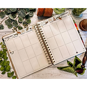 Conquest Journals Harry Potter Herbology 2024 Dated Weekly Planner, Vertical Format, Wrapped Book Board Cover, Spiral Bound, 4 Sticker Sheets, Pocket, Elastic Closure Strap, Bookmark, 8"x9.25"