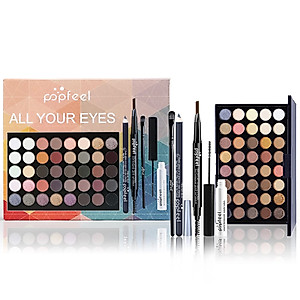 Pure Vie All-in-One Holiday Gift Makeup Set Cosmetic Essential Starter Bundle Include Eyeshadow Palette Lipstick Concealer Blush Mascara Foundation Face Powder - Makeup Kit for Women Full Kit
