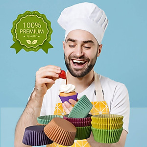 Bahoki Essentials Paper Baking Cups - Cupcake, Muffin Liners, Assorted Cake Wrappers - Great for Birthday Parties and Family Gatherings - Rainbow - 300 Piece