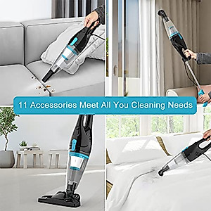 Intercleaner Corded Vacuum Cleaner, 15KPa Powerful Suction with 600W Motor, 4 in 1 Lightweight Bagless Stick Vacuum with Handheld, Ultra Quiet, for Hardwood Floor Carpet Car Pet Hair