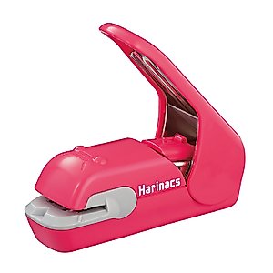 Kokuyo Stapleless Stapler, Red Pink Harinacs Press, Holeless for 5 Sheets Binding (SLN-MPH105P)