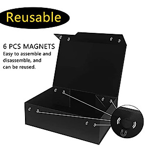 YAWOIRG Black Gift Box, 13x9x4 inches, Large Present Box with Lid, Square Magnetic Gift Box for Presents, Empty Decorative Gift Boxes for Gift Wrapping and Storage, Matte