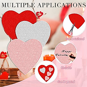 10 Inch Heart Shape Paper Cut-Outs Large Glitter Paper Hearts Double Sided Craft Heart Decor for Kids Love and Peace School Craft Projects Valentine's Day Decor 36 Pieces