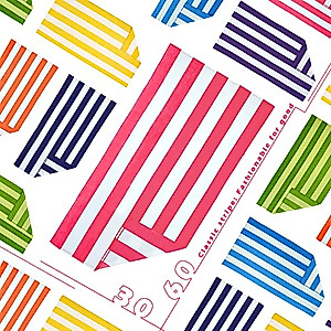 Exclusivo Mezcla 4-Pack Large Beach Towel for Kids and Adults, Microfiber Cabana Striped Pool Beach Towels Set (Pink/Green/Blue/Yellow, 30" x 60"), Lightweight and Highly Absorbent