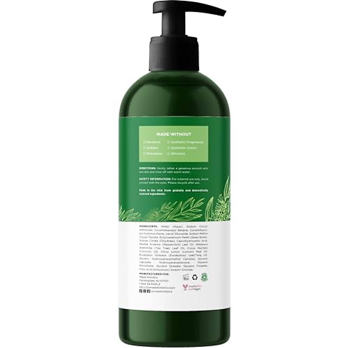 Tea Tree Oil Body Wash - Hydrating Shower Gel Tea Tree Body Wash for Women and Men - Women and Mens Body Soap with Peppermint and Tea Tree Essential Oil and Moisturizing Body Wash for Dry Skin Care